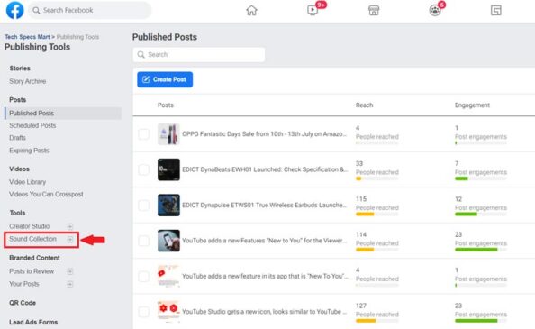Facebook Sound Collection Library, Download Free Music for Videos