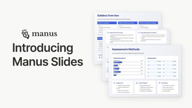 Manus Just Launched Manus Slides - A Powerful Presentation Creation AI Tool