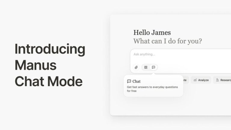 Manus Chat Mode Now Free and Unlimited for Everyone - Tech Specs Mart